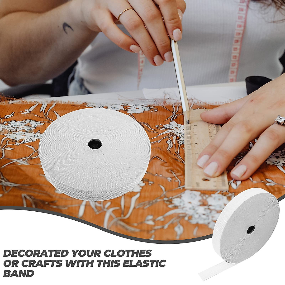 Ciieeo 1 Roll Elastic Band Kintting Waist Band Fold Over Elastic Ribbon Creative Dresses for Pregnant Women Clothes Elastic Strap White Pregnant Woman Sewing Supplies Thicken Polyester