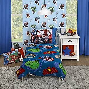 Marvel Avengers Fight The Foes Blue, Red, Green Hulk, Iron Man, Thor, Captain America Super Soft Toddler Blanket