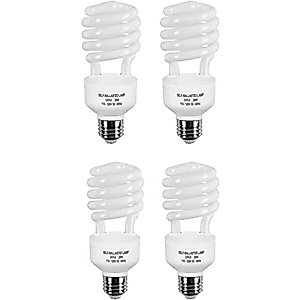 Simple Deluxe 4-Pack Reptile Compact Fluorescent Lamp Light Bulb for Rainforest Tropical Terrarium, Lizard, Turtle, UVB 5.0, 26W White