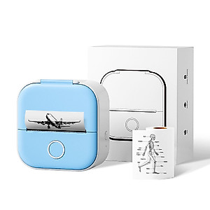 Ponek Mini Pocket Sticker Printer - T02 Black On White Self-Adhesive Paper, Thermal Paper 50mm x 3.5m, 3 Rolls, Keep for 10 Years, Mini Printer for Journal, Notes, Memo