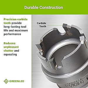 Greenlee 655 4-Piece Quick Change Carbide-Tipped Hole Cutter Set, 7/8" - 1-3/8"