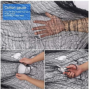 Halloween Creepy Cloth, Scary Gauze Cloth Spooky Giant (80 x 400 in.) Cheese Cloth Tapestry for Halloween Party Supplies Decorations Outdoor Yard Home Wall Decor, Black