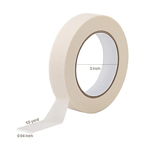 Lichamp Masking Tape 1 inch, 10 Pack General Purpose Masking Tape Bulk Multipack for Basic Use, 1 inch x 55 Yards x 10 Rolls (550 Total Yards)