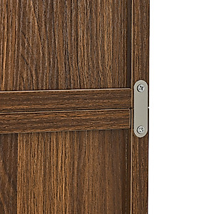 DESIGNER97 8-Tier Media Tower Rack CD DVD Slim Storage Cabinet Adjustable Shelves Tall Narrow Bookcase Display Bookshelf Multi-Functional Double-Decker Bookcase Walnut