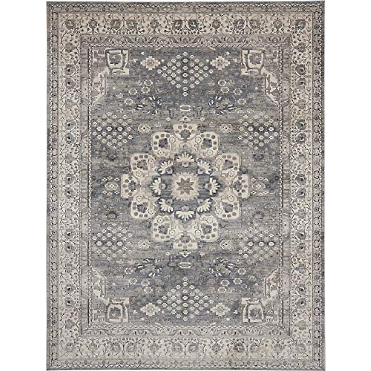 Nourison Concerto Vintage Grey/Ivory 8'10" x 11'10" Area -Rug, Easy -Cleaning, Non Shedding, Bed Room, Living Room, Dining Room, Kitchen (9x12)