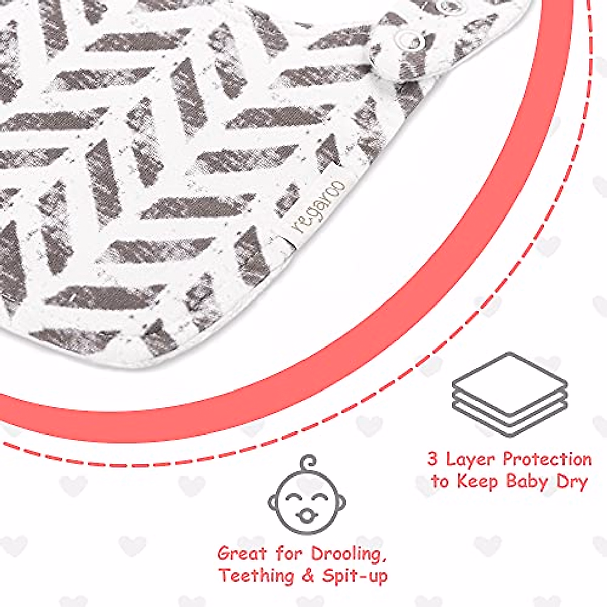 Regaroo - All-Around Waterproof Cotton-Lined Baby Bibs, Baby Essentials for Baby Clothes Protection, Unisex Baby Stuff, Baby Products, Natural and Rustic (5-Pack)