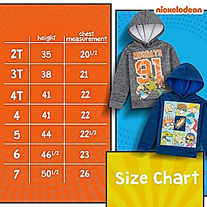 Nickelodeon 2 Pack Spongebob and Rugrats Soft Fleece Hoodies for Boys, Lightweight Graphic Pullover Sweatshirts