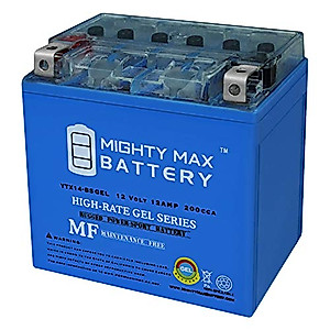 Mighty Max Battery YTX14-BSGEL -12 Volt 12 AH, 200 CCA, Rechargeable Maintenance Free SLA AGM Motorcycle Battery
