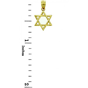14k Gold Jewish Charm Star of David Pendant
