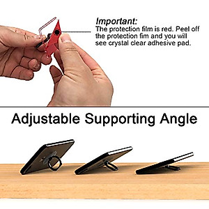 Attom Tech Transparent Phone Ring Holder Grip 360 Degree Free Rotation, Clear Cell Phone Finger Ring Kick-Stand Compatible with iPhone X 8 7 Plus 6S 6 5s 5 SE, Galaxy S9 S8 S7 S6 Edge (Silver)