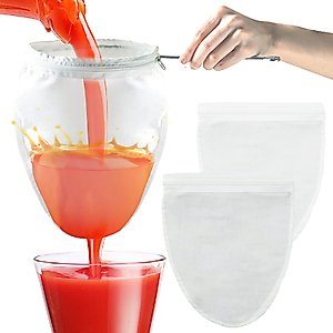 FATCAT Nut Milk Bag Strainer with Stand, Strainers Fine Mesh Bags, Jelly strainer, Reusable Cheese Cloth Bag for Straining for Filter Juices, NutMilk, Cheese, Honey, Butter, S