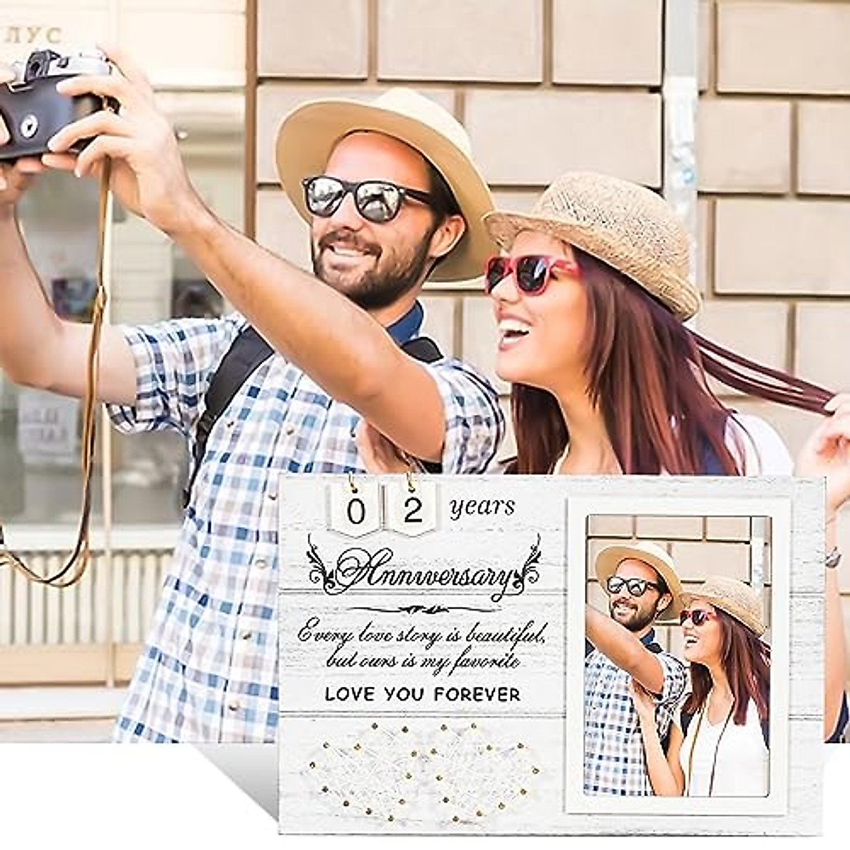 Wedding Anniversary Picture Frame Gift for Couple- Personalized Wedding Frames Gifts-Every Love Story is Beautiful but Our is My Favorite, Personalized Frames Gifts Hold 4x6 inch Photos