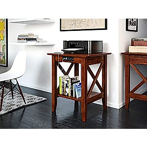 AFI Lexi Printer Stand with Charging Station, Walnut AH10254