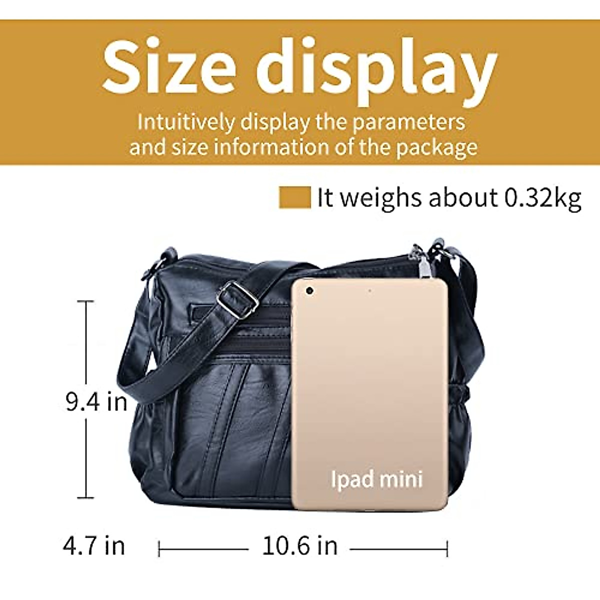 ELDA Crossbody Bag for Women with Tassel Pocketbooks Soft PU Leather Ladies Purses and Handbag Multi Pocket Shoulder Bag