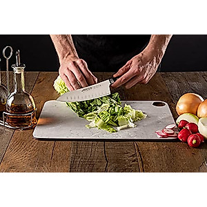 ARCOS Santoku Knife 7 Inch Nitrum Stainless Steel and 190 mm blade. Ergonomic Polyoxymethylene POM Handle.Classical design and rounded finish of great beauty and sturdiness. Series Opera. Color Black.