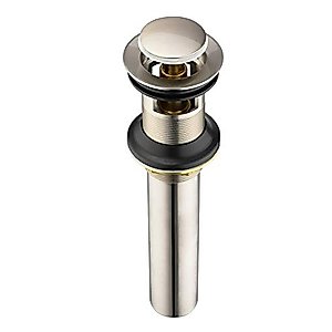 Purelux Bathroom Sink Drain Stopper Faucet Vanity Sink Pop Up Drain Assembly with Overflow, Brushed Nickel Finish
