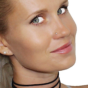 BodyJ4You 15PC Nose Piercing Kit Aftercare Bump Removal Solution | Nostril Screw Curved Bone Stud Push in Pin CZ Crystal | 18G Stainless Steel Needles Tools Gloves Clamps