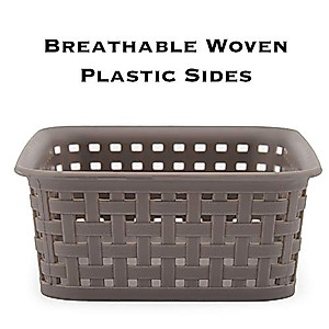 EZOWARE Gray Plastic Knit Storage Basket Trays, Desk Organizer Drawer Divider Bin for Kids Classroom, Baby Nursery Toys and More - Pack of 8 (7.7x5.3x2.4 Inch)