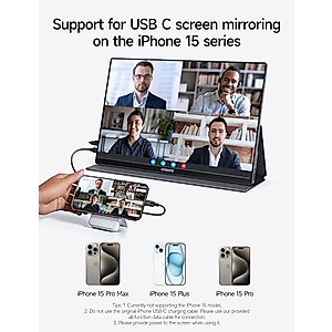 c-force Portable Monitor 15.6 inch FHD 1080P USB C HDMI Ultra-Slim IPS Computer Display w/Speakers, HDR Plug & Play, External Portable Monitor for Laptop PC Phone Mac Xbox PS5 Switch