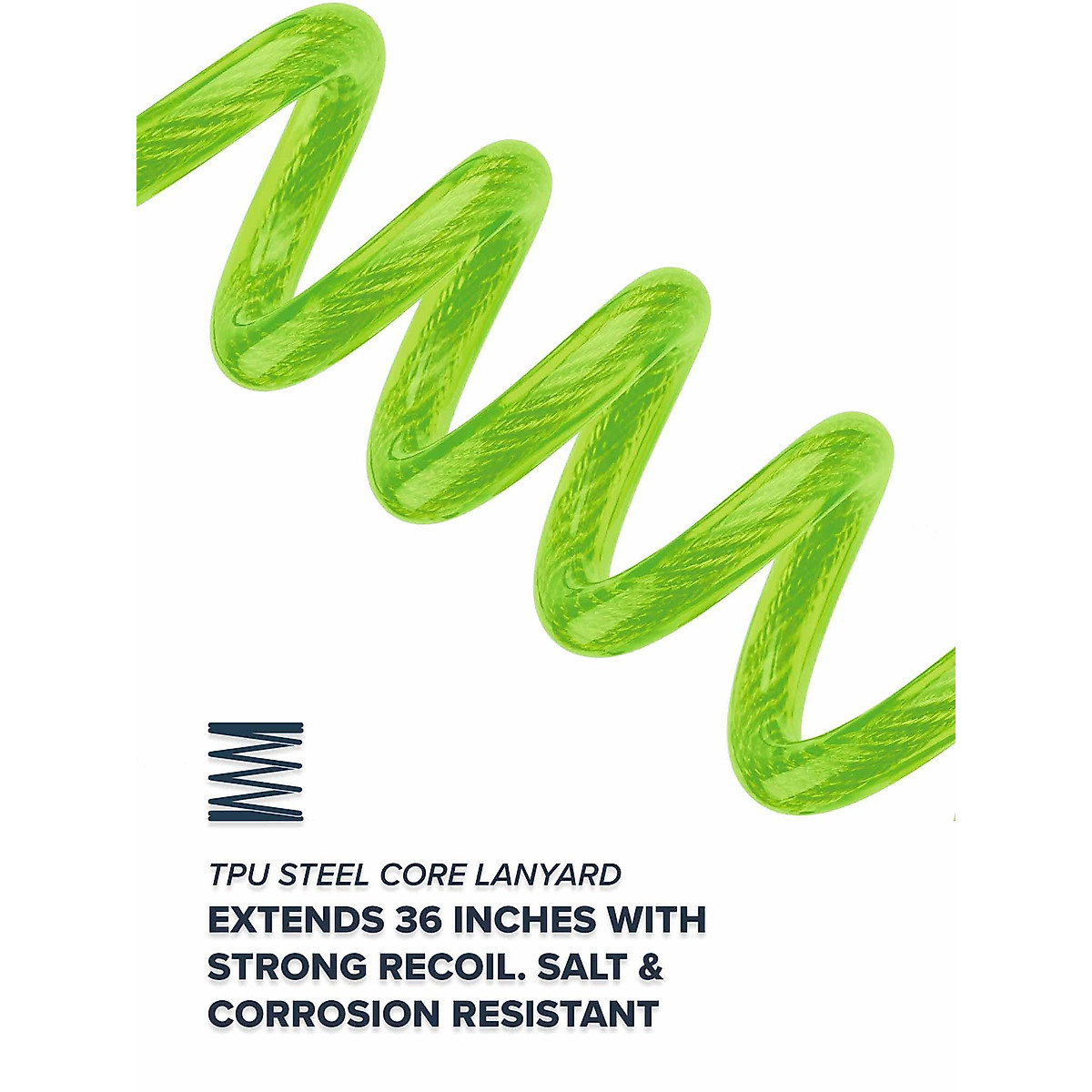 Rogue Endeavor Large, Heavy Duty Stainless Steel Game Clip Fish Stringer System + Stainless Core Coiled Lanyard. Designed for Kayak Fishing & Spearfishing. All Fish Species (Heavy Duty - Yellow)