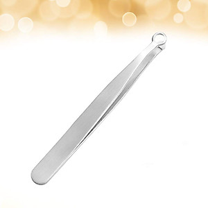 EXCEART Precision Nose Hair Tweezer Stainless Steel Round Head Grooming Scissor Eyebrow Clippers Trimmer for Safely Trim Nose and Ears (Silver)