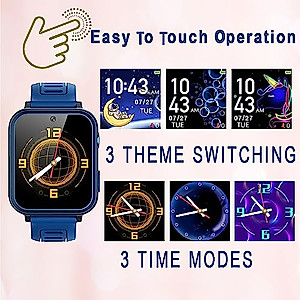 Smart Watch for Kids , Kids Game Smart Watch Boys with HD Touch Screen 24 Games Music Player Camera Alarm Clock Pedometer Torch Calculator 12/24 hr Kids Watches for Boys Gift for 3-12 Year Old