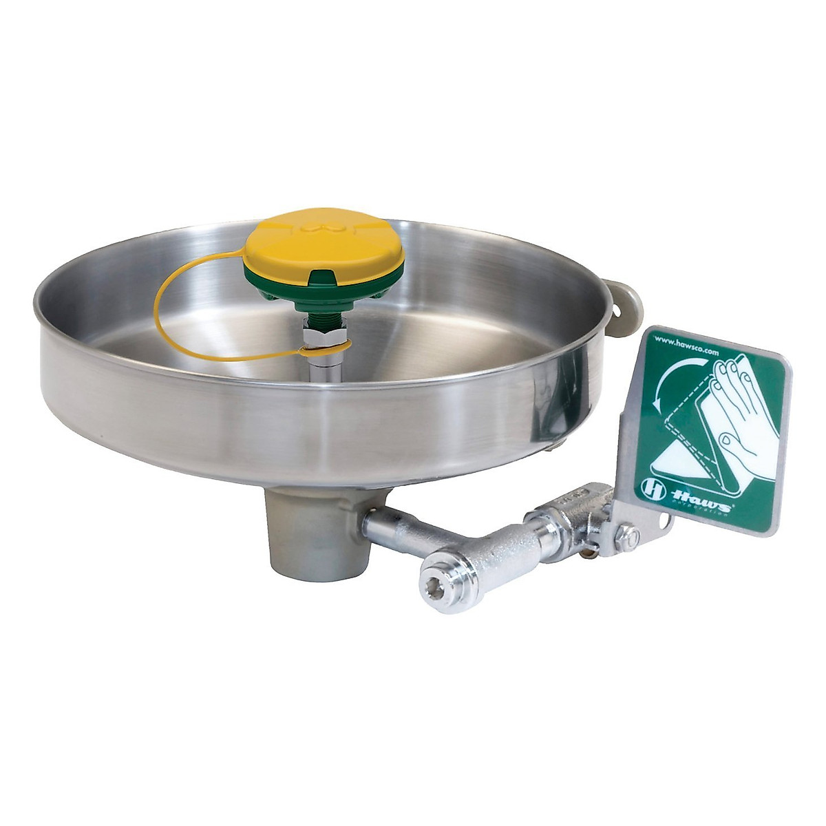 Haws 7360B-7460B Wall Mounted Stainless Bowl Eye/Face Wash with Axion MSR Eye/Face Wash Head