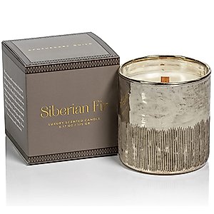 Zodax Siberian FIR Scented Antique Gold Gift Boxed Scented Candle - 6 Ounce