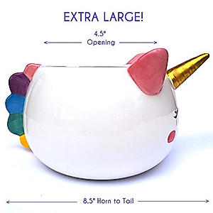 Unicorn Yarn Bowl for Knitting - Ceramic Knitting Bowl Extra Large 8.5”- Ceramic Yarn Bowl Crochet Accessories Yarn Holder Storage Gift for Knitters