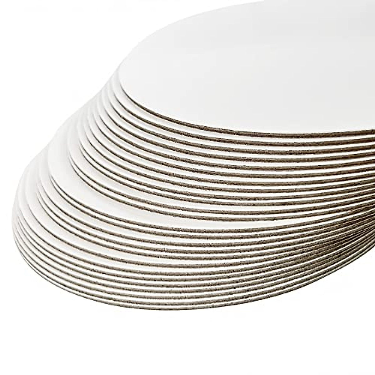 CHERRY 25-Pack 12 inch Sturdy Round Cake Boards, White Cardboard Cake Circles plate Scalloped Base,Pack of 25