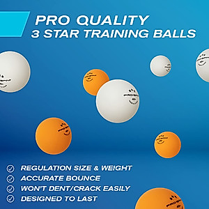 PRO SPIN All-in-One Portable Ping Pong Paddle Set | Ultra-Comfort Paddles | Table Tennis Set | Retractable Ping Pong Net (Up to 72" Wide) | 3-Star Balls | Storage Case | Game Table | Gift