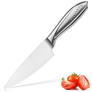 WELLSTAR Chef Knife, 6 Inch Kitchen Chef’s Knife Sharp High Carbon Stainless Steel Cooking Knife for Meat Sushi Vegetable Fruit Cutting Slicing Dicing, Useful Kitchen Gadget
