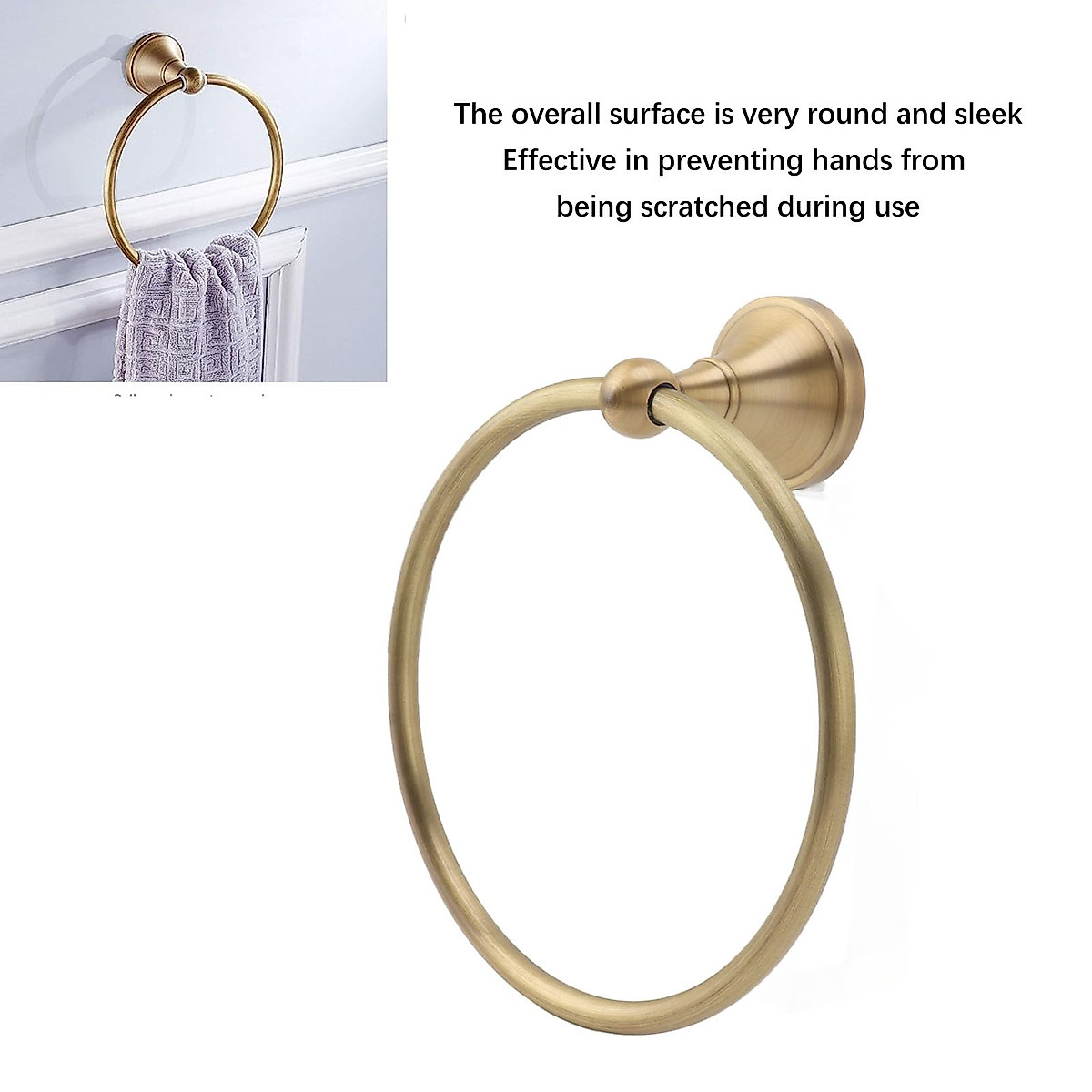 Fafeicy Towel for Bathroom, Kitchen Bath Towel Holder, Round Wall Mounted Hand Shower Towel Holder Rack for Bathroom (960830)