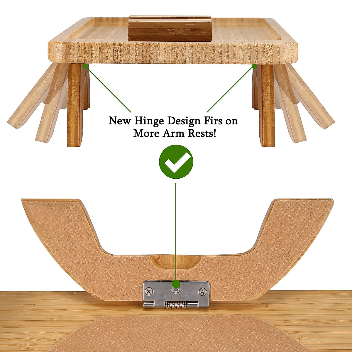 BAMBOOTRAY Couch Arm Table,Sofa Clip on Tray for Armrest Tray,Sofa Arm Table with Phone Holder,Couch Table for Living Room Bedroom,TV Tray Table for Eating & Drinking