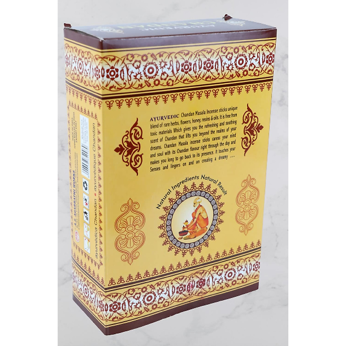 AYURVEDIC Chandan Fragrance Incense Sticks| Aromatic Natural and Safe Agarbatti Set| Home&Garden Incense 12 Box Eco Friendly.