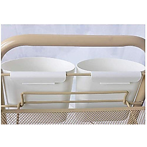 4Pcs Hanging Cup Holder,Rolling Cart Accessories Utility cart Accessories Hanging Bins,Hanging Flower Pots,Space Saver,Storage Bucket Desktop Container,Make Up Pencil Holder (White-1)