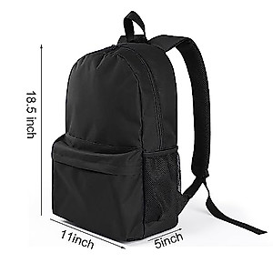Keepcross Backpack for School Lightweight Bookbag Black Backpacks for Men and Women,College,Travel,Work (Black)