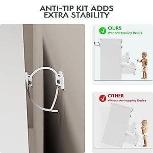 Shahoo Dresser for Bedroom with 6 Drawers Wide Chest Storage Organizer and TV Stand for Living Room, Closet, Hallway, Dormitory,White