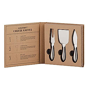 Santa Barbara Design Studio Gift Set Kitchen Essentials TableSugar Kraft Cardboard Book Gift Box, 3-Pieces, Gourmet Cheese Knives