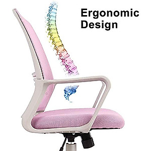 Office Chair, Desk Chair Home Office Chair Mesh Computer Chair Ergonomic Office Chair with Lumbar Support Armrests, Mid Back Task Chair Adjustable Swivel Rolling Chair for Home Office, Living Room