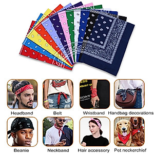 cocopuss 22"X22" Cotton Bandanas for Men & Women Pasiley Cowboy Bandana Handkerchiefs for Hair