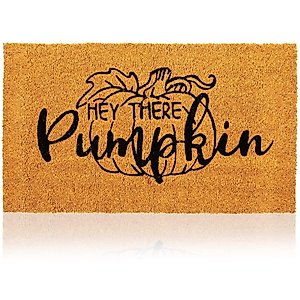 Juvale Natural Coir Welcome Door Mat, Hey There Pumpkin Fall Decor(30 x 17 in)