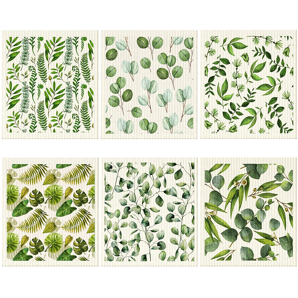 6 Pcs Swedish Dishcloth for Kitchen Reusable Paper Towels Swedish Sponge Absorbent Dish Towel Fast Drying Washable Cleaning Cloths No Odor Wipes Decorative Hand Tea Towel for Kitchen