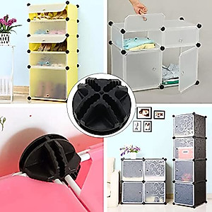 E-outstanding 10PCS Plastic Wire Grid Cube Storage Shelving Unit Connectors Closet Clasp Buckle Clip Wire Cube Connectors, Black