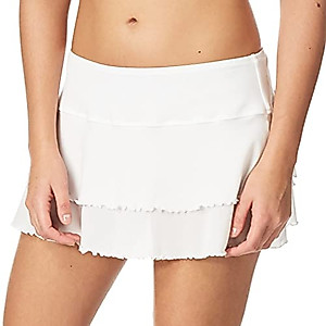 Body Glove Women's Standard Smoothies Lambada Solid Mesh Cover Up Skirt Swimsuit, Snow, Large