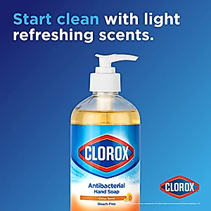 Clorox Antibacterial Liquid Hand Soap Pump - 16 oz Citrus Burst Antibacterial Hand Soap - Liquid Hand Soap Eliminates Germs and Bacteria, Soft on Hands Tough on Dirt