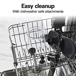 Hamilton Beach 4-in-1 Electric Immersion Hand Blender with Handheld Blending Stick, Whisk + 3-Cup Food & Vegetable Chopper Bowl, 2-Speeds, 225 Watts, Silver and Stainless Steel (59765)