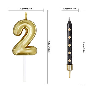 Gold Number Candles,Gold Candle for Cake,26 Birthday Candles,Wedding Decorations,Gold Cake,26th Birthday Cake Topper,Birthday Card Number Candle 26,Black Candles Activity Decorations