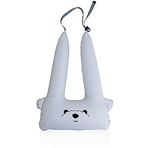 Kangaruru All in One Seatbelt Adjuster and Pillow with Neck and Headrest Cushion for Kids (Puppy_Gray)
