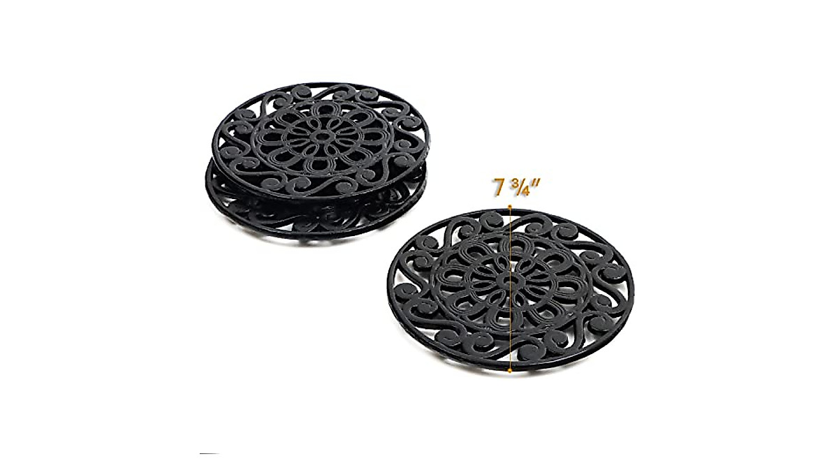 Stylish Cast Iron Trivets Set - Black Decorative Accessories